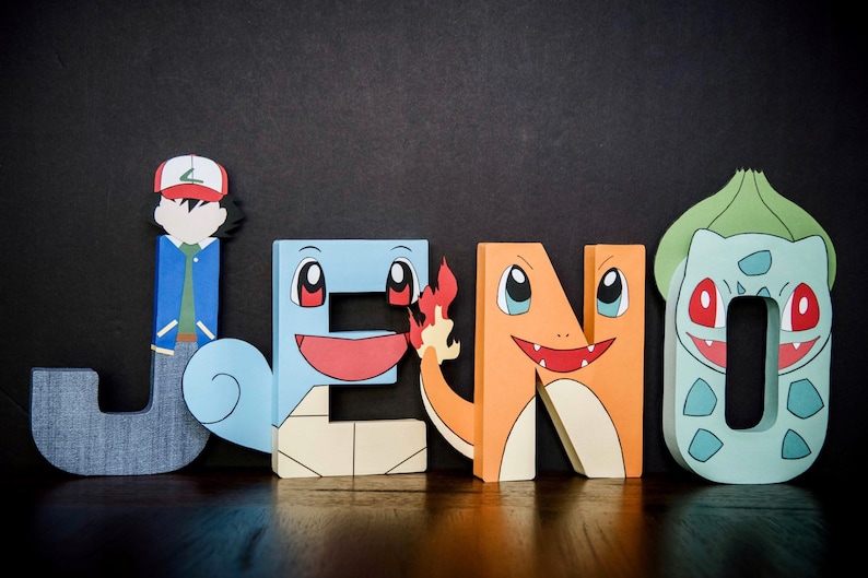 Pokemon PAPER MACHE Letters el costo es por letra - Etsy España