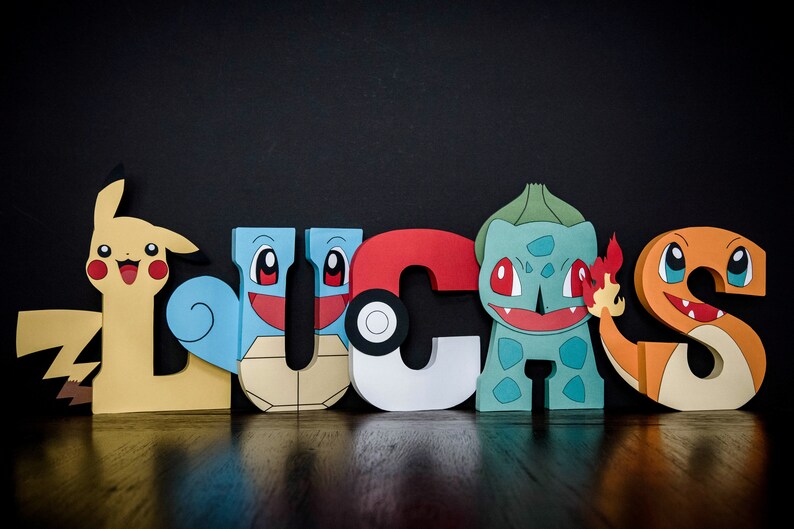 Pokemon WOODEN Letters - Cost is per Letter - Etsy