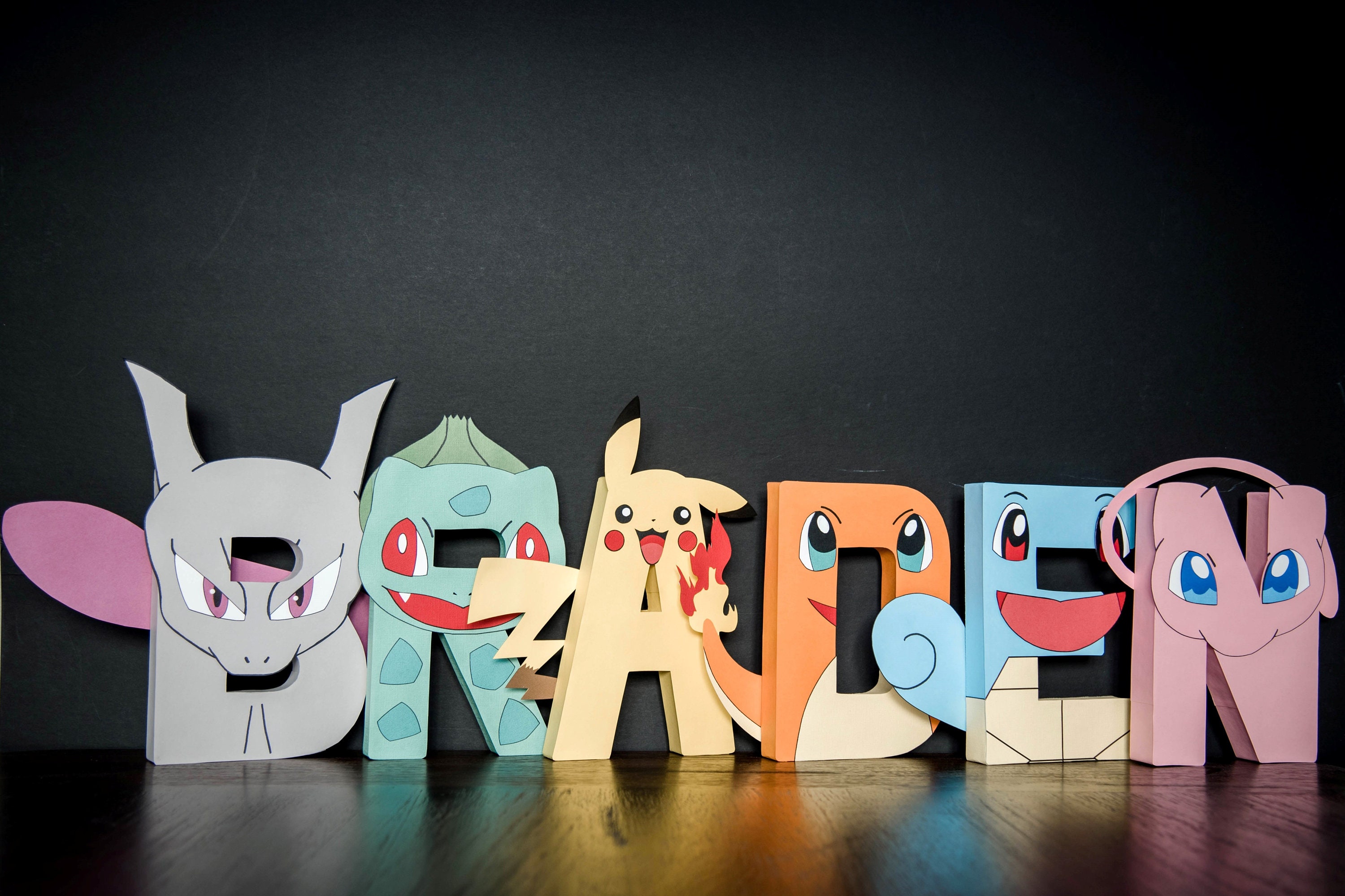 Pokemon PAPER MACHE Letters Cost is per Letter - Etsy Australia