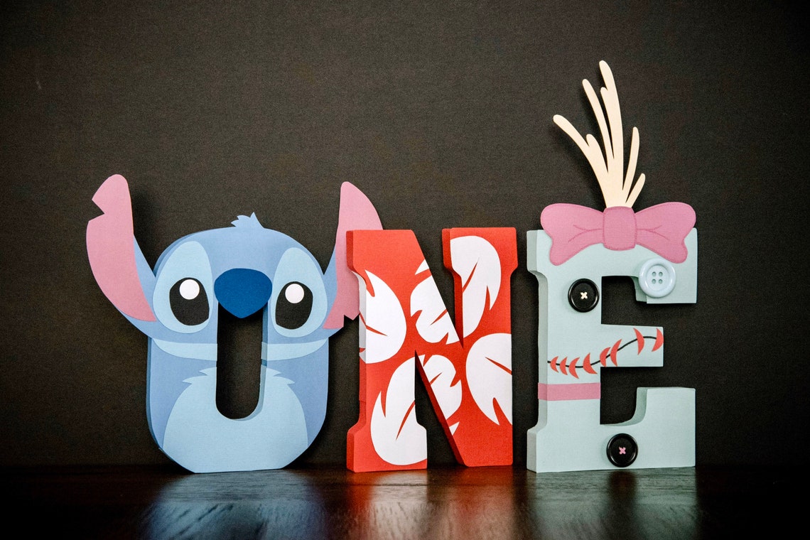 Lilo and Stitch WOODEN Milestone Letters Cost is for the - Etsy