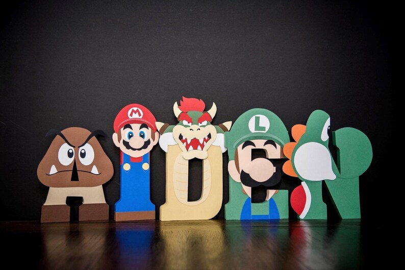 Super Mario Brothers WOODEN Letters Cost is per Letter - Etsy