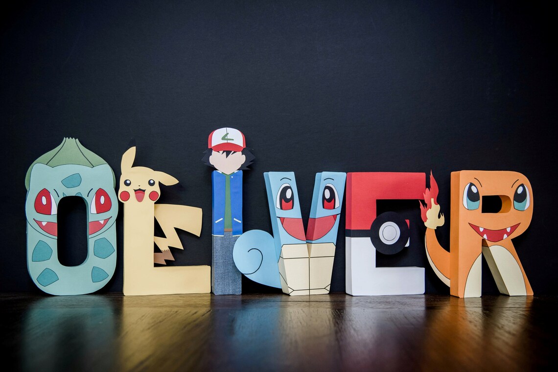 Pokemon PAPER MACHE Letters Cost is per Letter - Etsy Australia