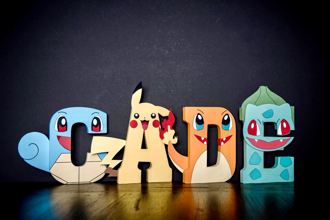 Pokemon WOODEN Letters - Cost is per Letter - Etsy