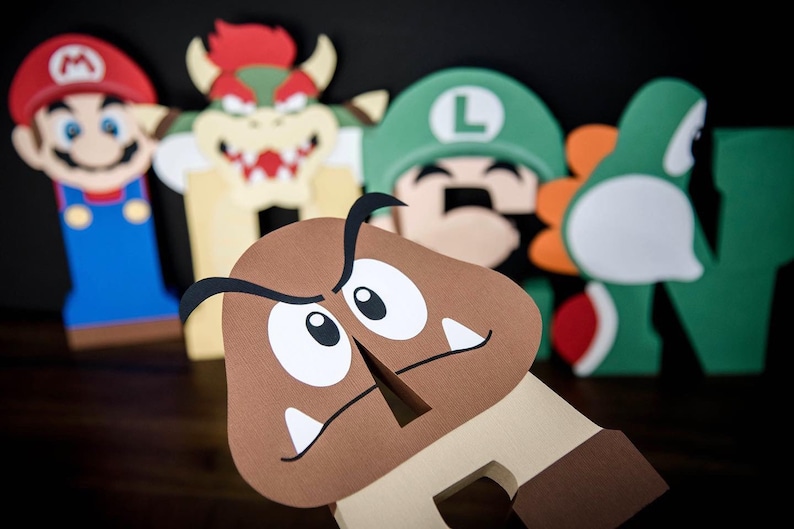 Super Mario Brothers WOODEN Letters - Cost is per Letter - Etsy