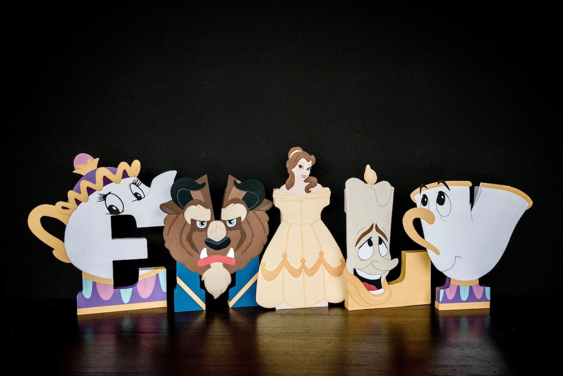 Beauty and the Beast WOODEN Letters Cost is per Letter - Etsy
