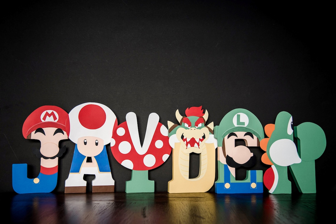 Super Mario Brothers WOODEN Letters Cost is per Letter | Etsy