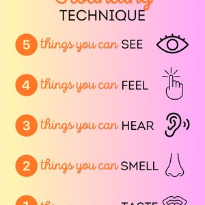 Grounding Technique Classroom Poster - Etsy