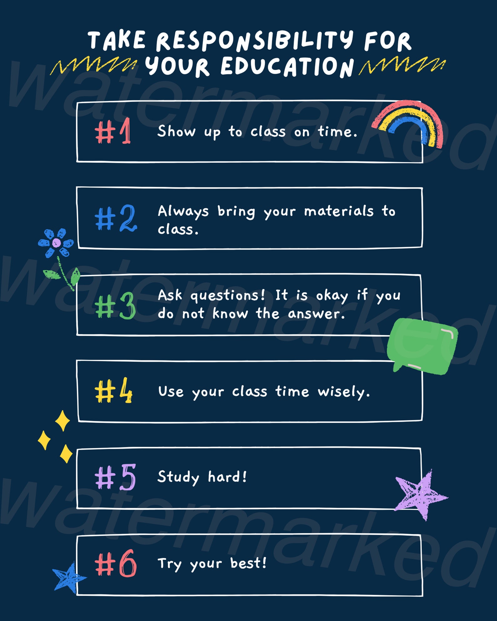 Responsibility Classroom Poster - Etsy