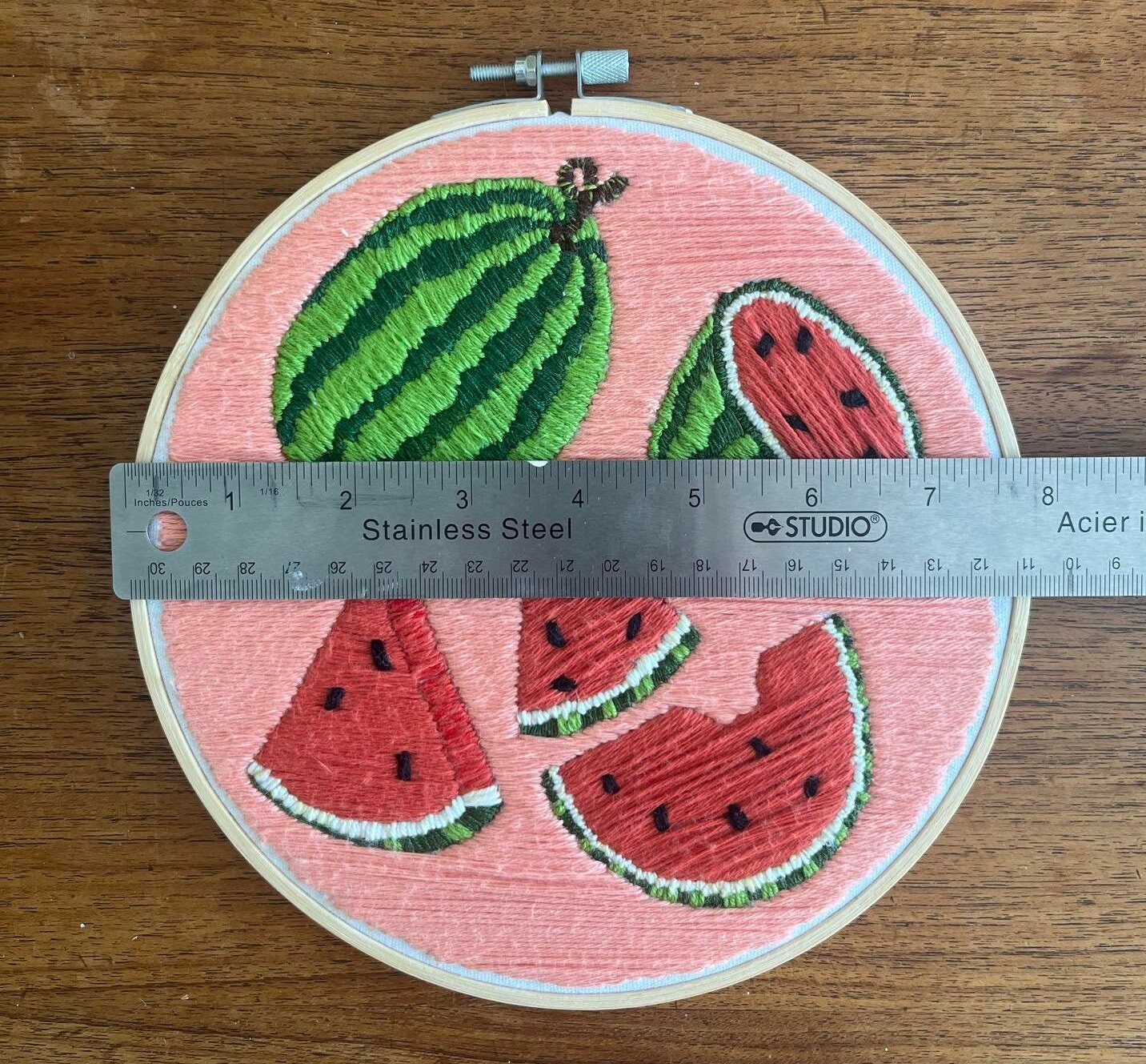 Handmade 8"x8" Watermelon Embroidery (finished Piece) - Etsy