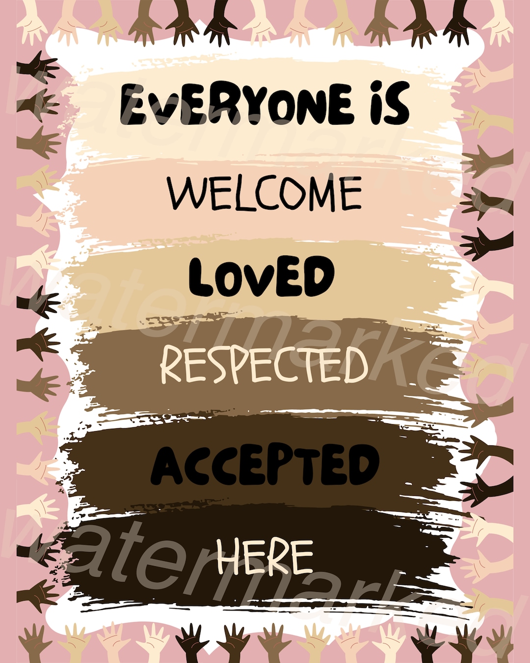 Everyone is Welcome Classroom Poster - Etsy UK