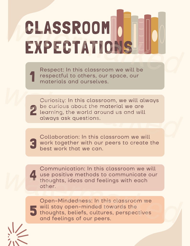 Classroom Expectations Poster - Etsy