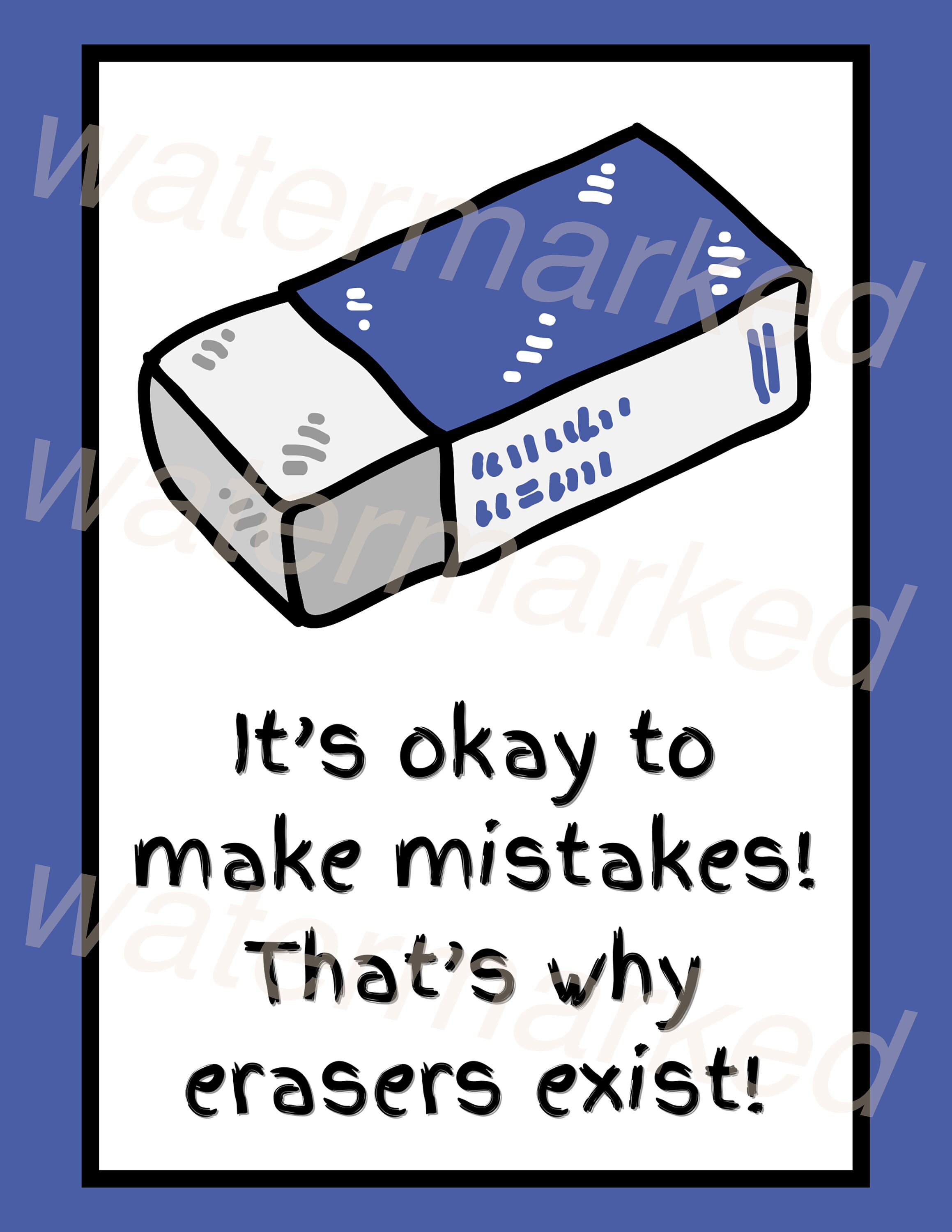 It's Okay to Make Mistakes Classroom Poster - Etsy