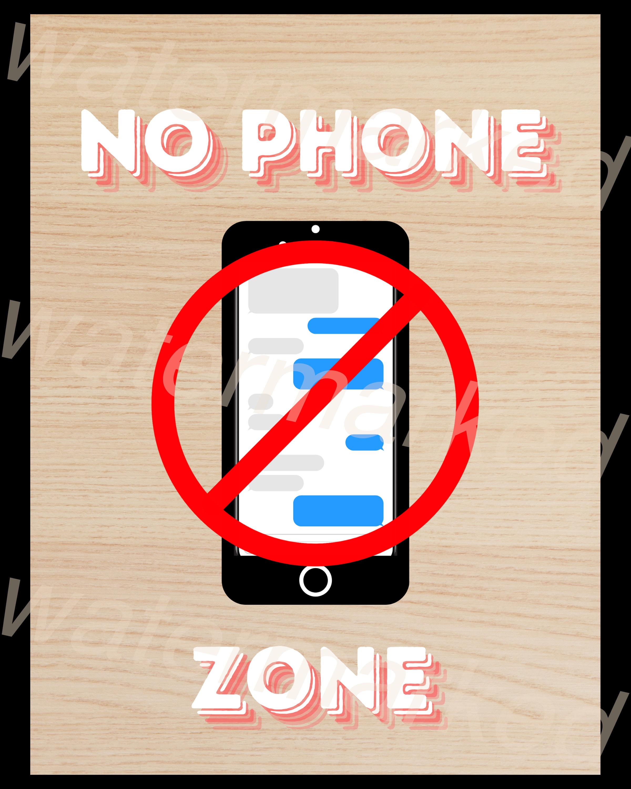 No Phone Zone Classroom Poster - Etsy