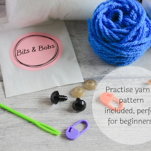 Beginner Crochet Kit Blue Fluffy Amigurumi Octopus Craft Kit Patterns ...