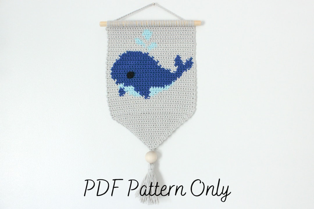 Crochet Wall Hanging Pattern | Whale Wall Hanging | Tapestry | Intarsia ...