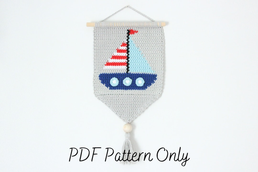 Crochet Wall Hanging Pattern | Sailboat Wall Hanging | Tapestry ...