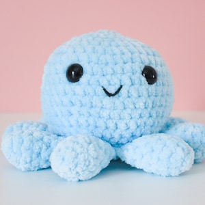Beginner Crochet Kit Blue Fluffy Amigurumi Octopus Craft Kit Patterns ...