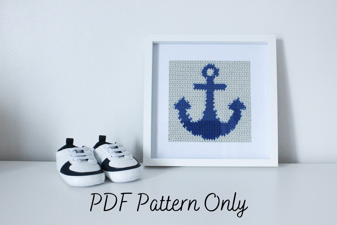 Crochet Framed Picture Pattern | Anchor Wall Art | Tapestry | Intarsia ...