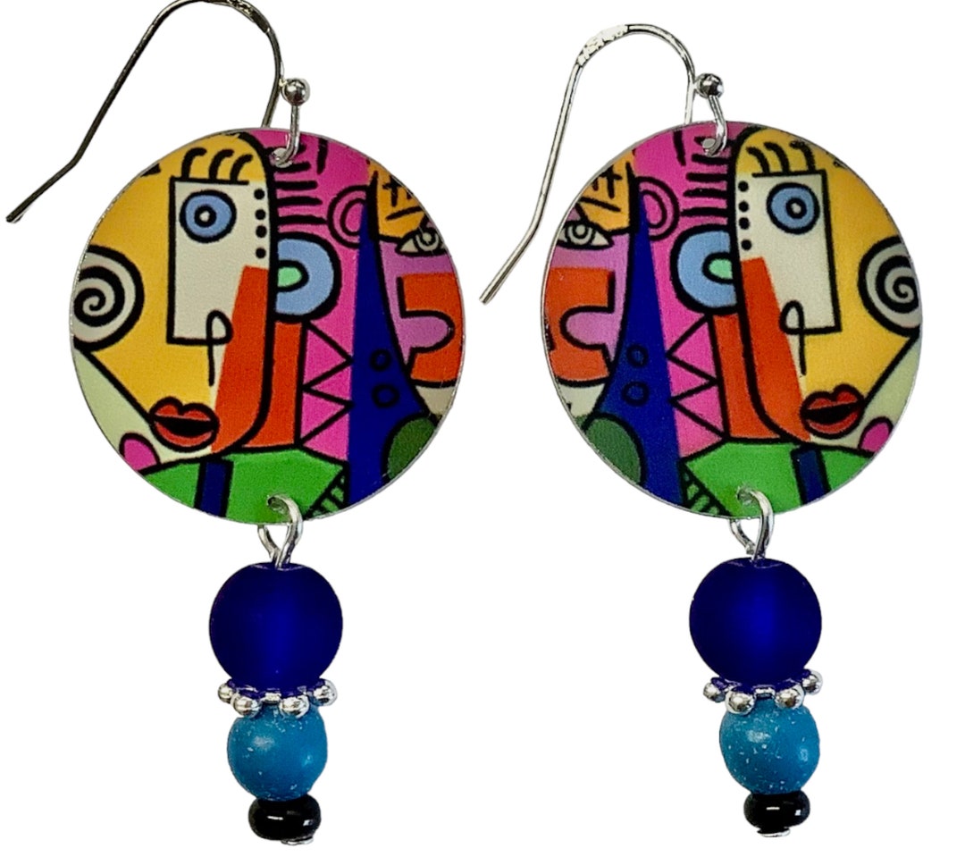 Abstract Woman Earrings/from Original Art/ Abstract Art Jewelry ...