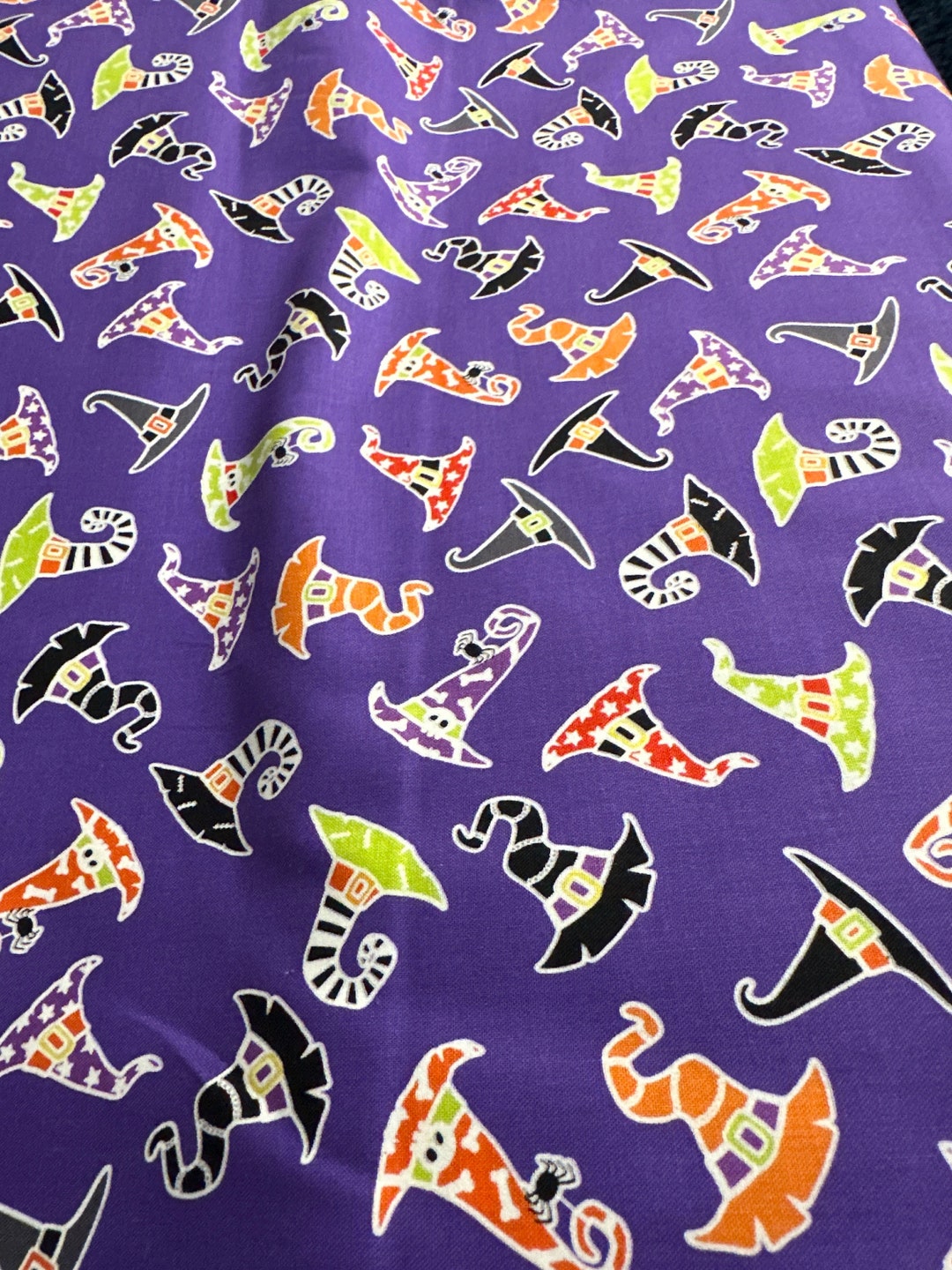 Hocus Pocus Hats Purple 45”. Cotton Fabric Chills and Thrills Cupcakes ...