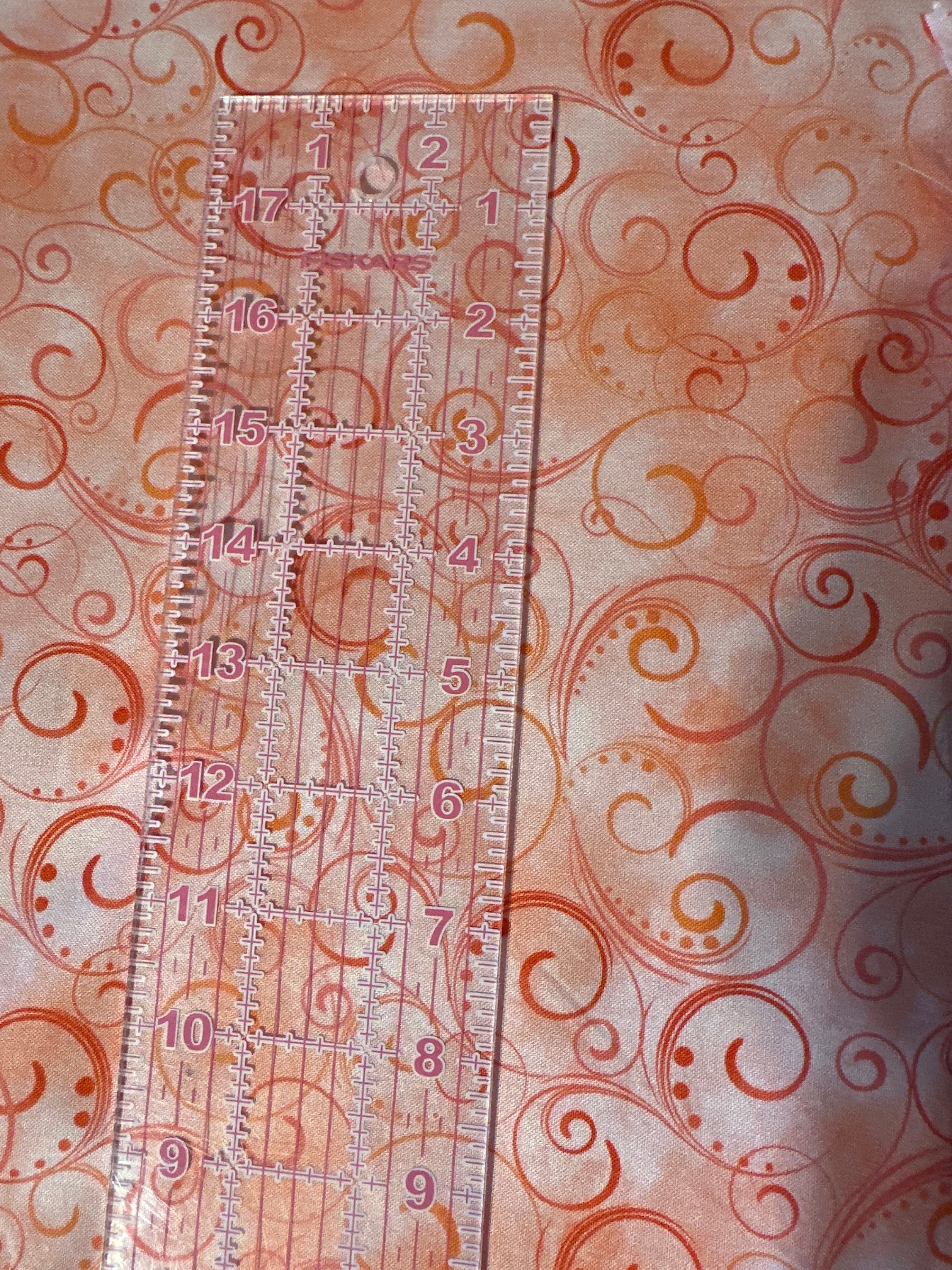 Swirling Splendor Coral 108” Cotton Fabric. Pink/orange Great for ...