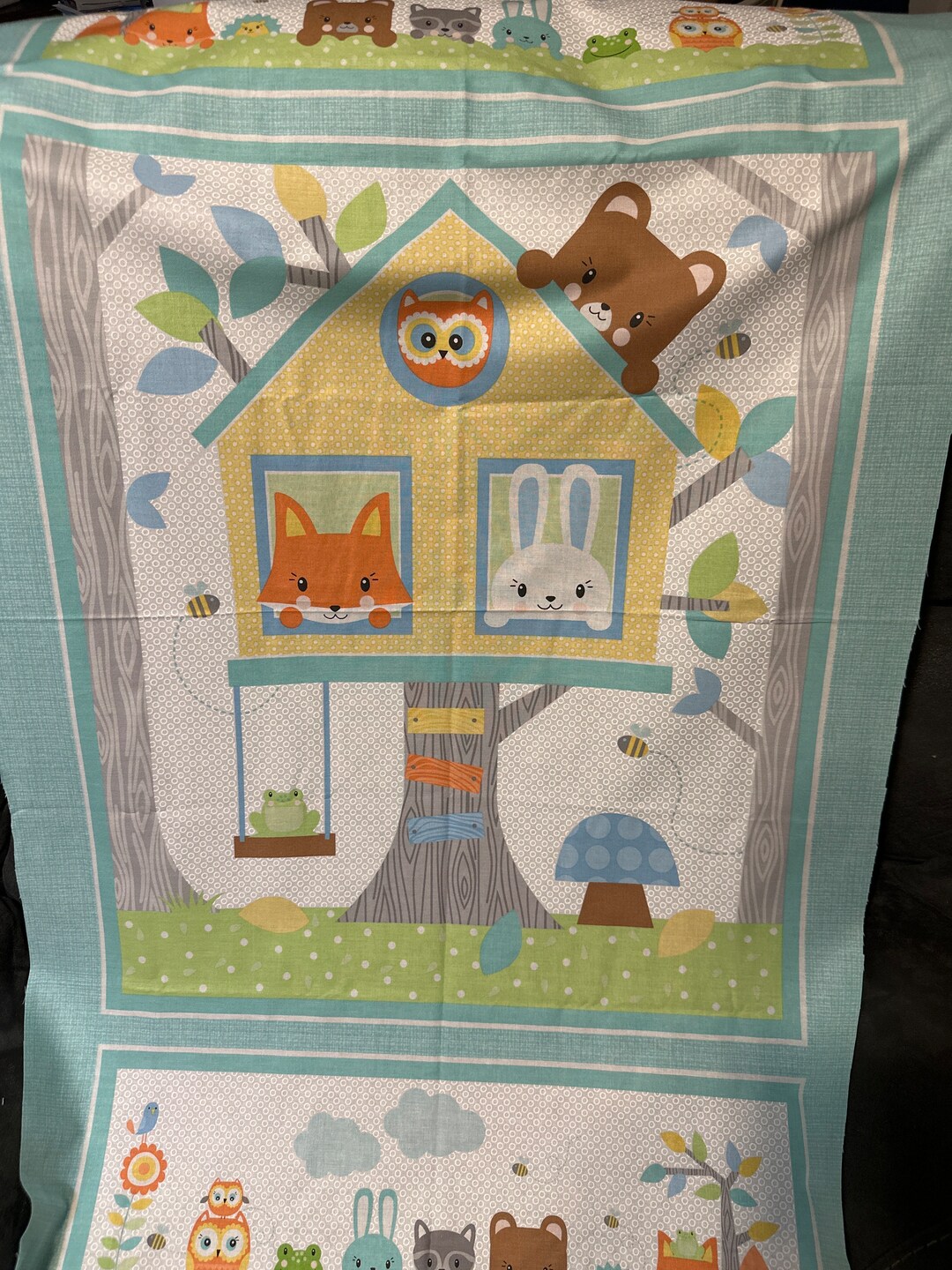 Playhouse Pals Cotton Fabric Panel, Kids Quilts - Etsy