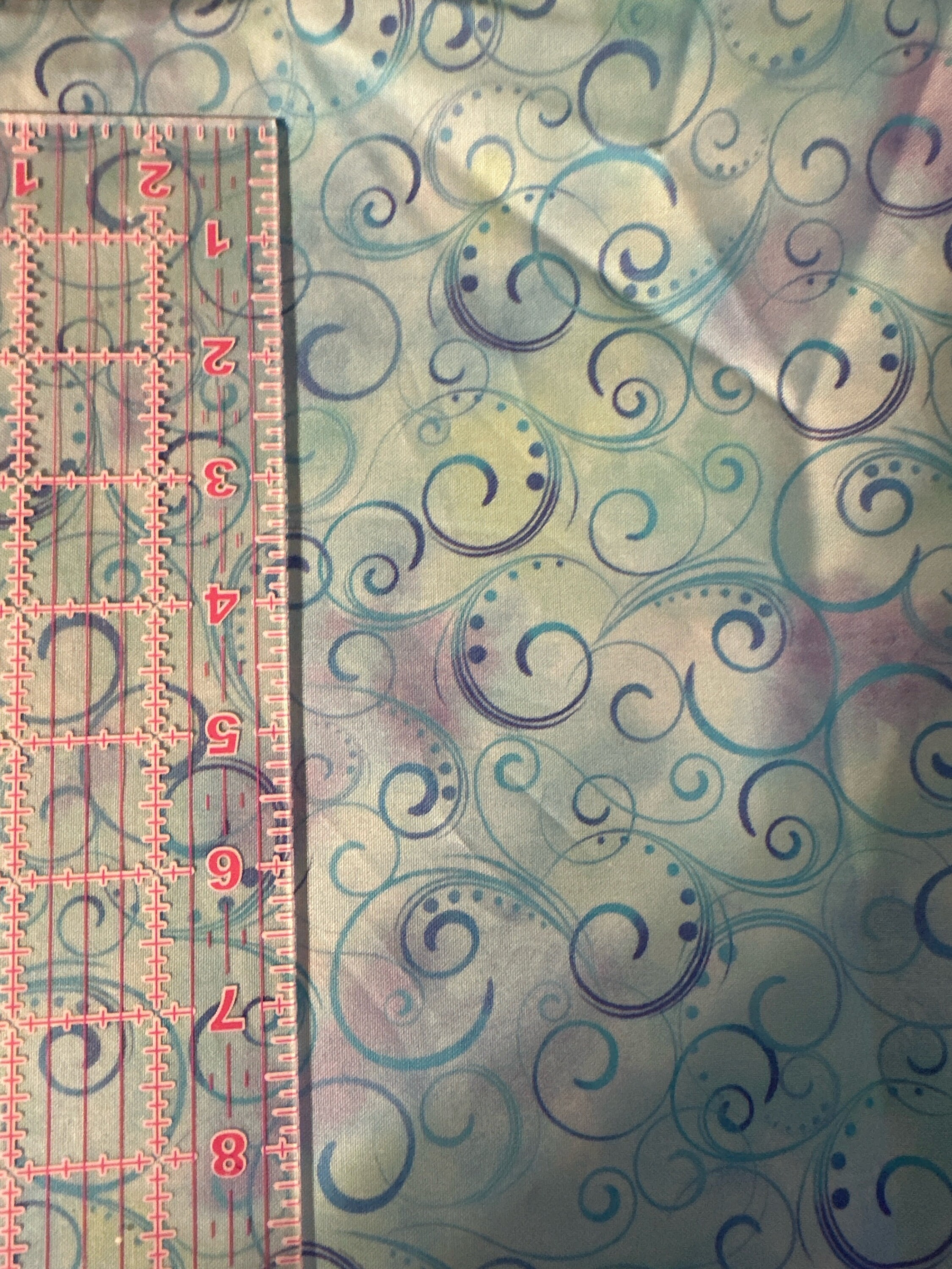 Swirling Splendor Aqua 108” Cotton Fabric. Great for Quilts Table ...