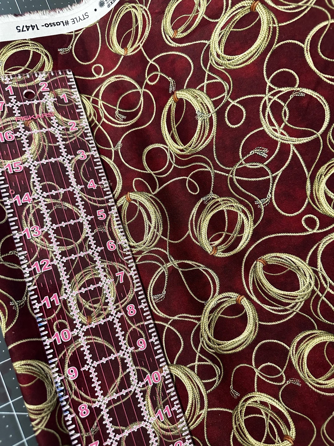 Lasso Brick Red 45”. Cotton Fabric for Quilts or Curtains Gorgeous ...