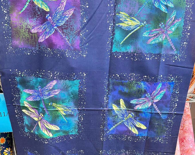 On Dragonfly Wings Panel 45”. Cotton Fabric for Quilts or Curtains ...