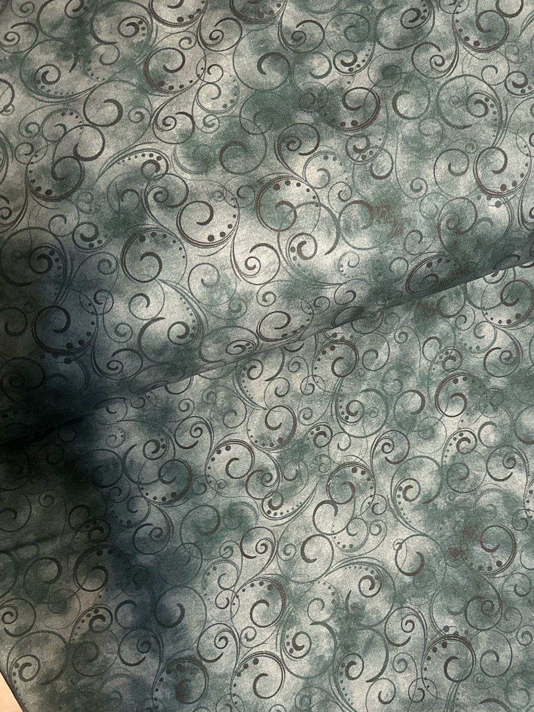 Swirling Splendor Charcoal Grey 108” Cotton Fabric. Great for Quilts ...