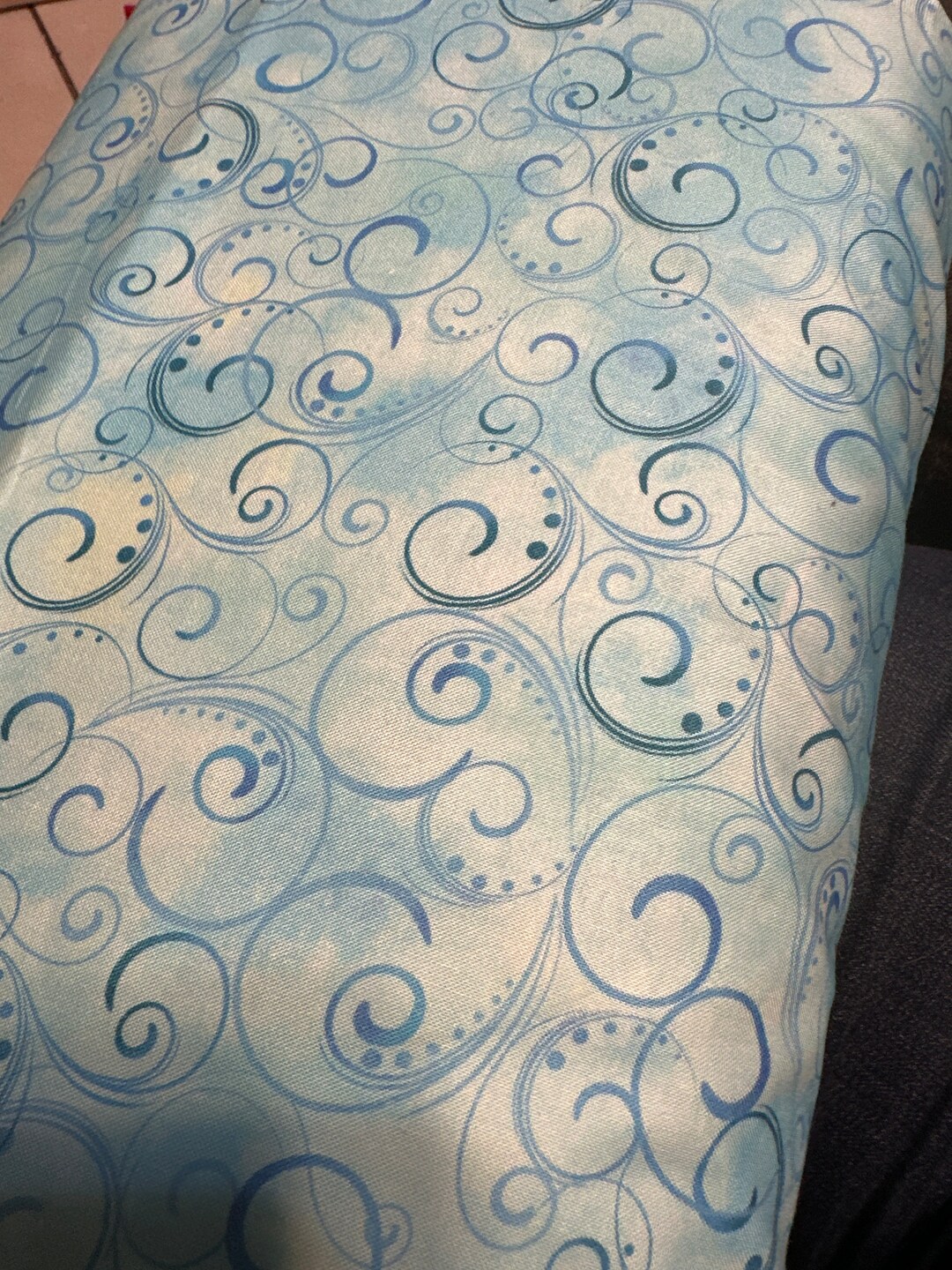 Swirling Splendor Blue Light 108” Cotton Fabric. Great for Quilts Table ...