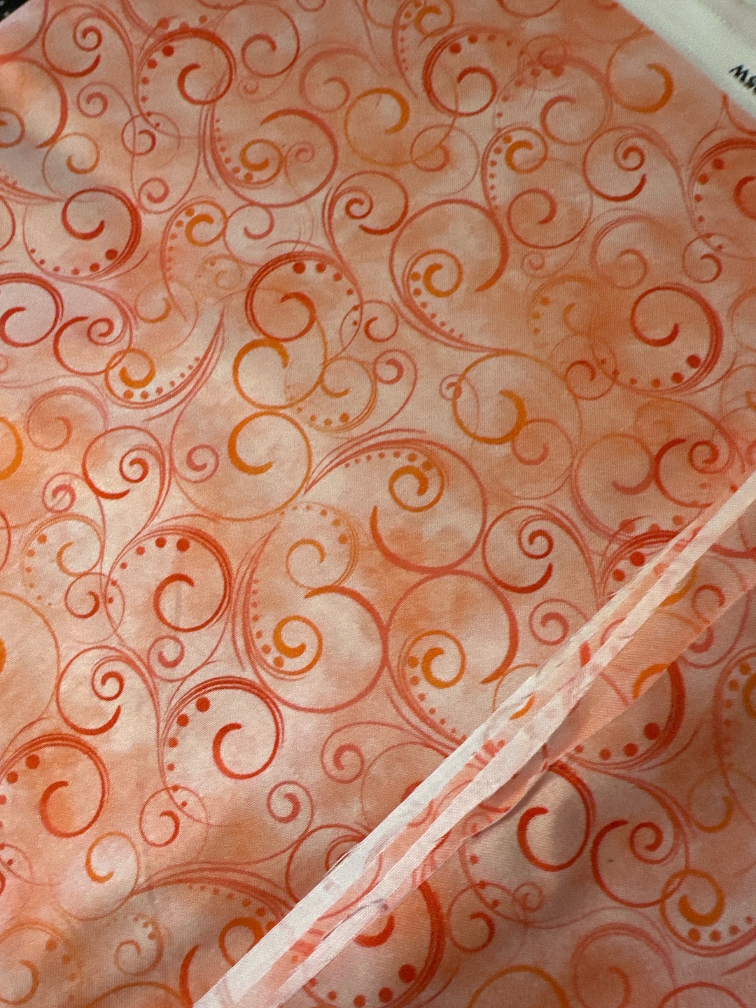 Swirling Splendor Coral 108” Cotton Fabric. Pink/orange Great for ...
