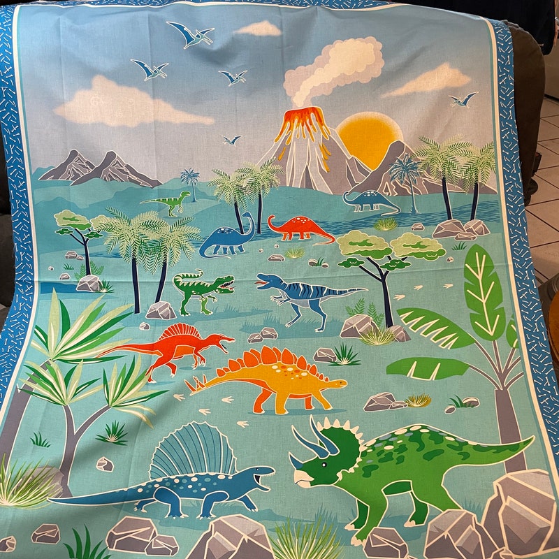 Dinosaur Quilt Panel - Etsy