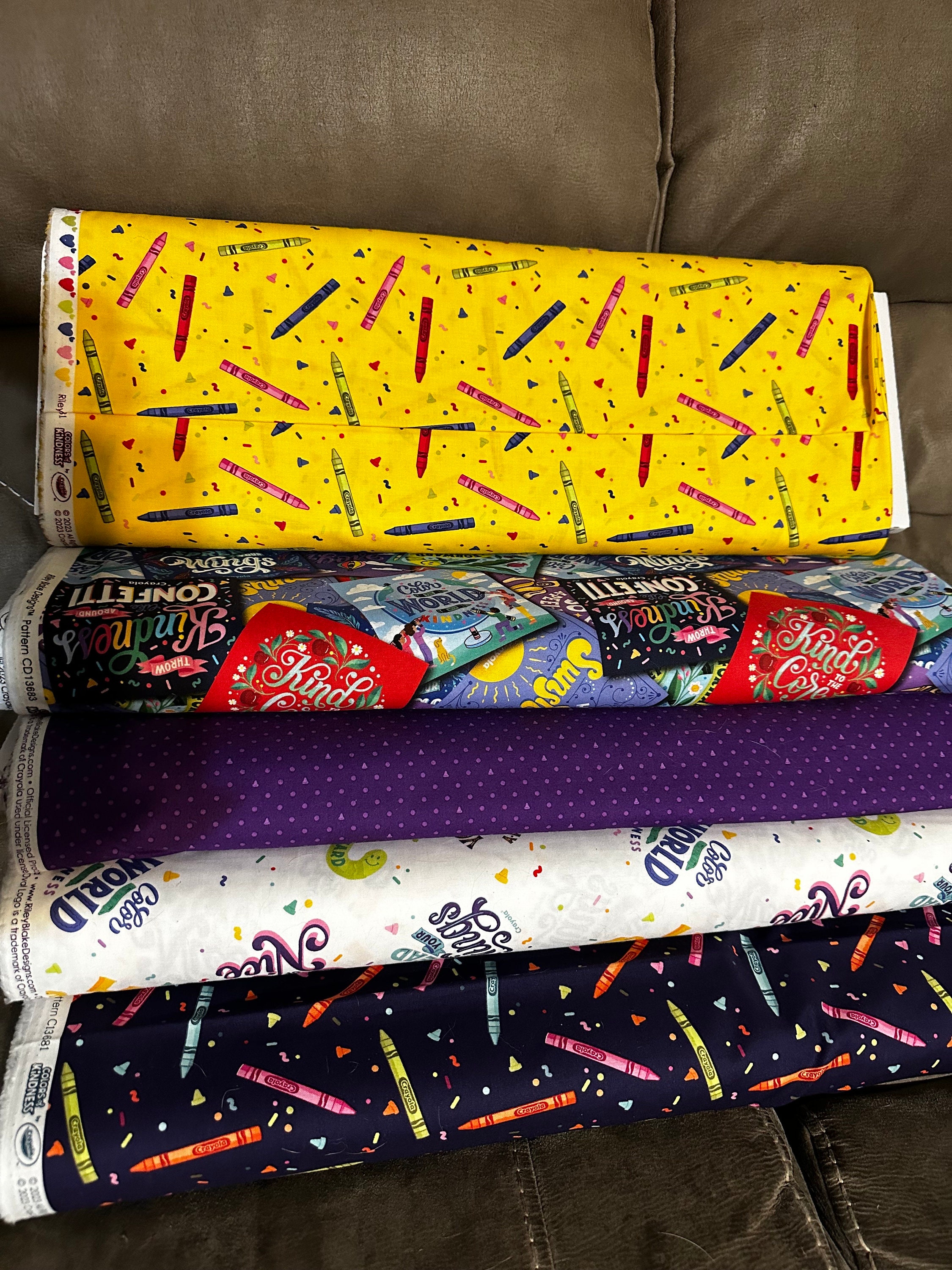 Colors of Kindness Multi Colored Words 45”. Cotton Fabric for Quilts or ...