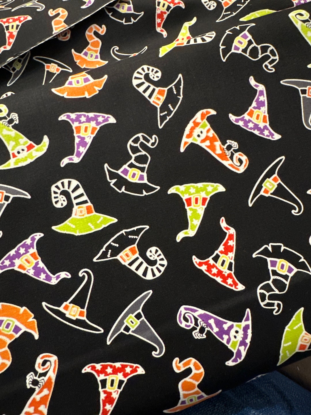 Hocus Pocus Hats Black 45”. Cotton Fabric Chills and Thrills Cupcakes ...