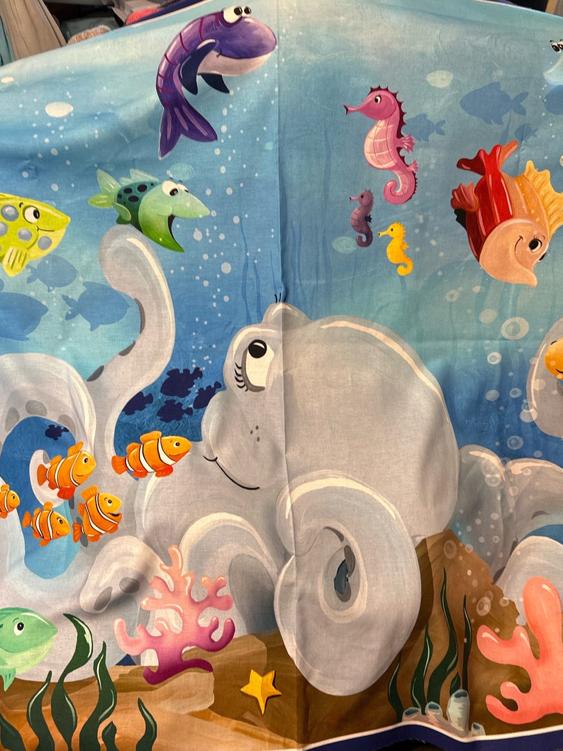 Under the Sea Panel 2 18x22” Adorable for Any Room. Great Fishes and ...