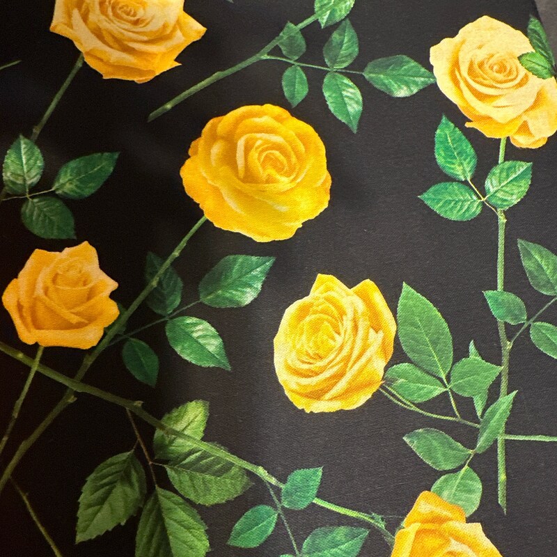 Yellow Rose Fabric - Etsy