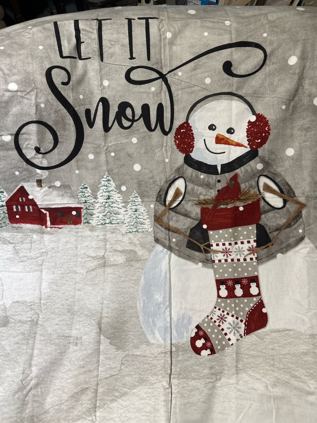 Flannel Snpwman Fabric Panel! Great for a Quilt or Wall Hanging ...