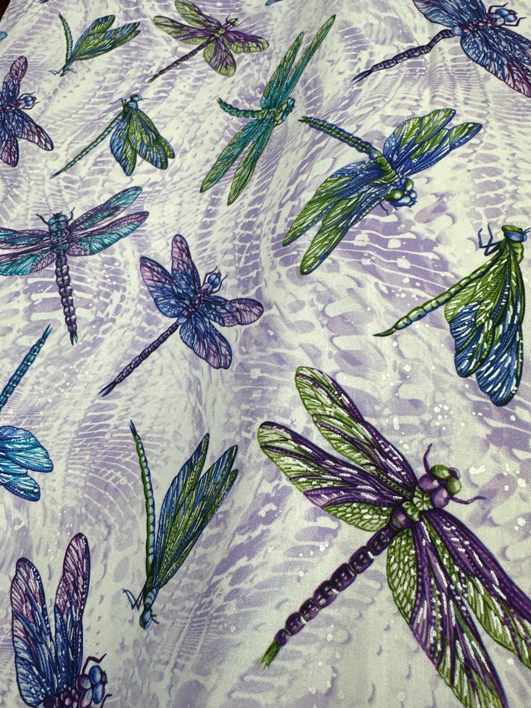 Large Dragonfly Lavender 45”. Cotton Fabric for Quilts or Curtains ...