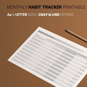 Monthly HABIT TRACKER Printable. Black White List Tracking. Routine ...