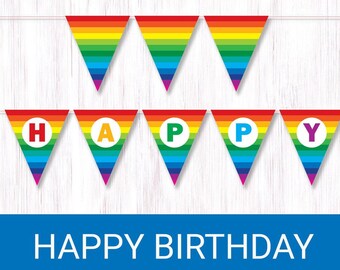 Happy Birthday Orange Banner. PRINTABLE Orange Bunting. Orange | Etsy