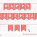 Red Plaid Happy Birthday Printable Banner. Paper Bunting Flags Wall ...
