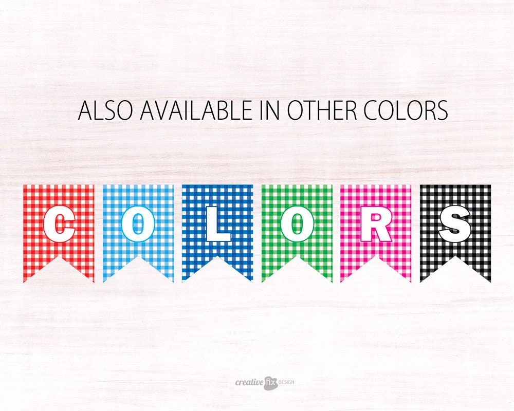 Red Plaid Happy Birthday Printable Banner. Paper Bunting Flags - Etsy