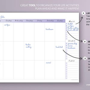 WEEKLY Planner Printable. One Page Week Plan. Priority to Do List Color ...