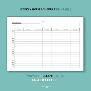 Weekly Planner Printable. Weekly Schedule 6am 10pm. Hourly Planner ...