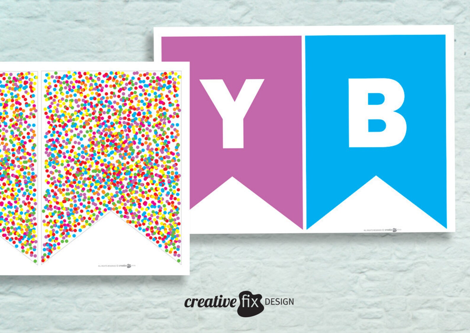 Confetti Birthday Banner Printable Happy Birthday Wall Decor - Etsy