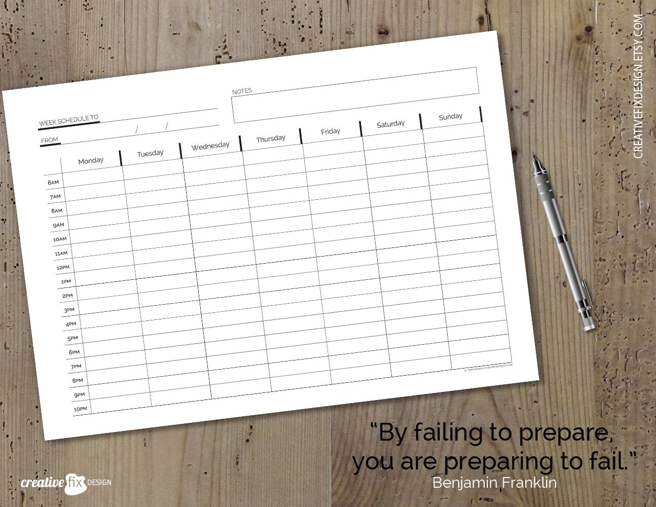 Weekly Planner Printable. Weekly Schedule 6am 10pm. Hourly - Etsy Australia