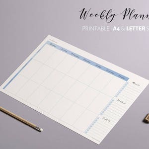 WEEKLY Planner Printable. One Page Week Plan. Priority to Do List Color ...