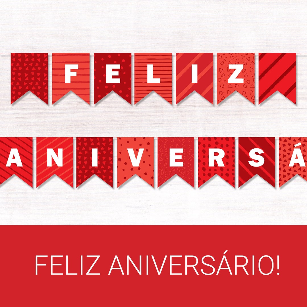 Feliz Aniversario - Banner Para IMPRIMIR. Bandeirinhas Decoração ...