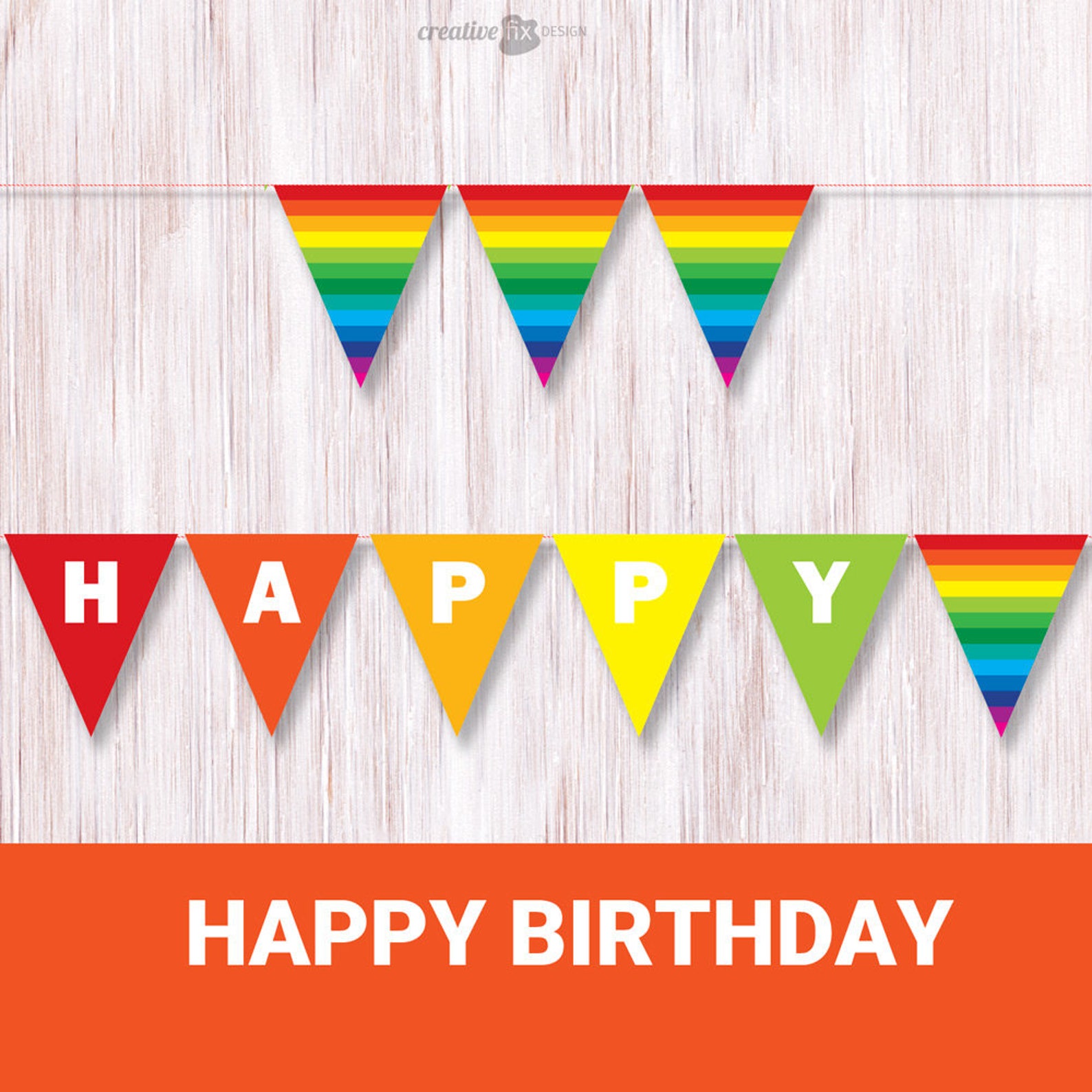 Happy Birthday Rainbow Banner. Printable Rainbow Bunting. | Etsy